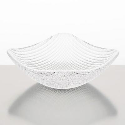 China Clear Crystal Glass Dinner Plates Set Shell Bowl Lead Free Machine Made for sale