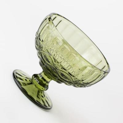 Cina La ciotola di vetro d'annata della sciocchezza del dessert verde ha pagato 350ml 12 Oz senza piombo in vendita