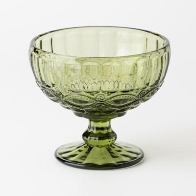 Cina La ciotola di vetro d'annata della sciocchezza del dessert verde ha pagato 350ml 12 Oz senza piombo in vendita