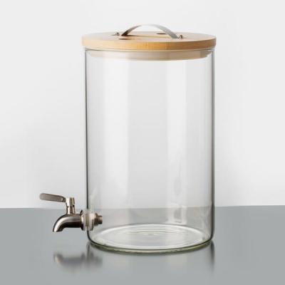 China Party 8L 2 Gallon Drink Dispenser Borosilicate Glass Beverage Dispenser With Stand for sale