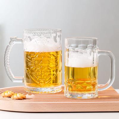 Cina Boccali in pietra incisi senza piombo trasparenti di vetro impressi della birra 370ml delle tazze beventi 13oz in vendita