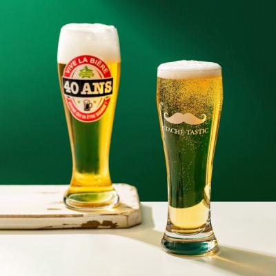 Cina Bocca alta fatta a mano 510ml di vetro di birra di 18Oz Pilsner chiara soffiata su misura in vendita