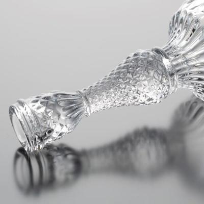 Cina Il chiaro vetro Crystal Taper Candlestick Holders Diamond della depressione modella a 6,5 pollici in vendita