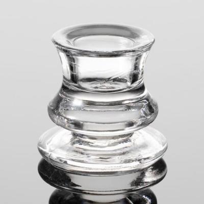 Cina Piccolo senza piombo a 2 pollici dei supporti di candela della conicità del vetro trasparente su misura in vendita