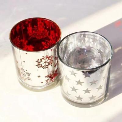 Cina Supporto di candela di vetro di colore di Natale Tealight Mercury Votive Candle Holders in vendita