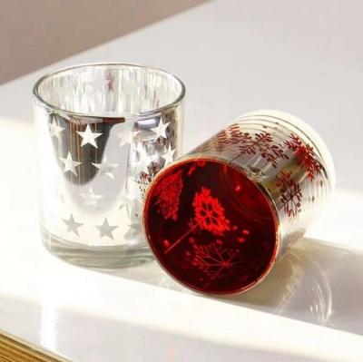 Cina Supporto di candela di vetro di colore di Natale Tealight Mercury Votive Candle Holders in vendita