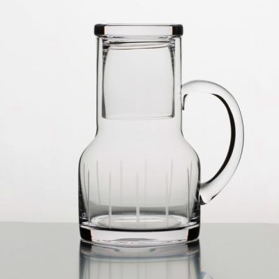 Cina Caraffa per l'acqua incisa del lato del letto della radura di Oz della caraffa 30 del vetro soffiato della mano con la maniglia in vendita