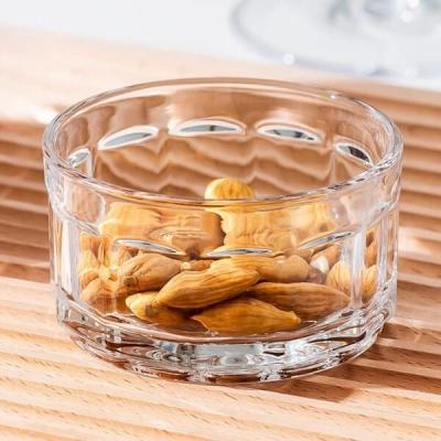 Cina Mini 130ml ha premuto la cucina di vetro fa attenzione alle ciotole di vetro accatastabili del dessert trasparente in vendita