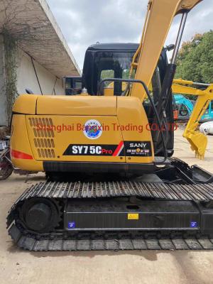 Cina Anno 2022 Buone condizioni Sany SY75C Crawler Excavator Usato 7.5TON Peso operativo in vendita
