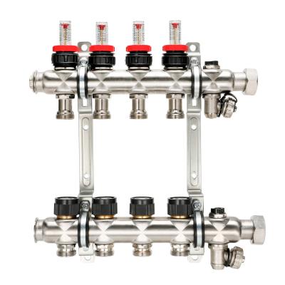 DR-1601 Stainless Steel Manifolds With Flowmeter Modern Floor Heating at Its Finest