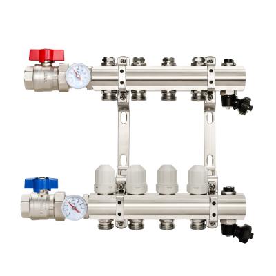 China Underfloor Heating Water Manifold with Full Brass Construction and Valve Included for sale