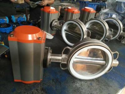 China Worm Gear Wafer Type Butterfly Valve Cast Iron Body Actuator DN300 To DN600 for sale