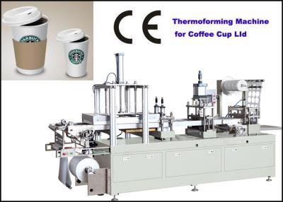 China Máquina plástica automática de Thermorforming de la hoja tranparent de los PP para la tapa de la taza de café en venta