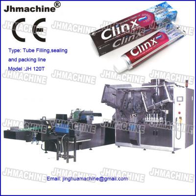 China Relleno automático del tubo y línea del lacre y de la empaquetadora para los productos de la farmacia en venta