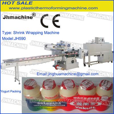 China Máquina del paquete del envoltorio retractor /flow de Auotmatic de la botella del yogur con estándar del CE del túnel de Strink en venta