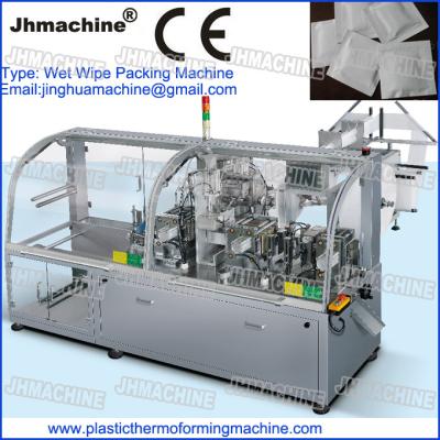 China Pieza única de la empaquetadora mojada del tejido/del tejido mojado horizontal que embalan el sello lateral cuatro en venta
