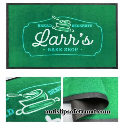 China Commercial Entryway Logo Custom Logo Mats NBR Rubber Backed Nylon Fiber Surface for sale