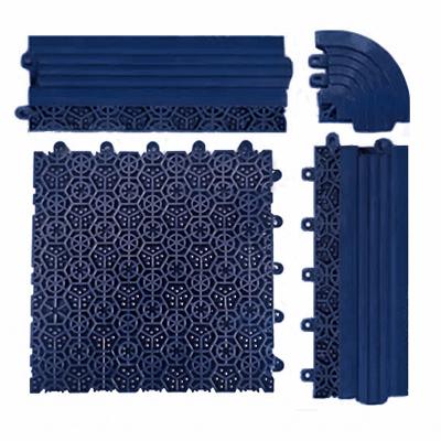China Interlocking PVC Drainage Floor Tile Perforated Modular Anti Slip Mat for Pool, Shower and Locker Room for sale