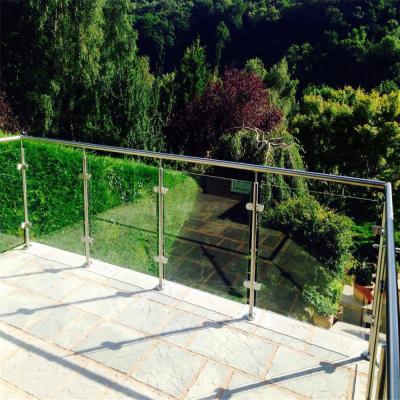China Framed Balcony Stainless Steel Tempered Glass Railing Balustrade Handrail for sale