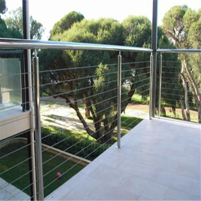 China Outdoor Balcony Staircase Stainless Steel Cable Wire Balustrade Railing for sale