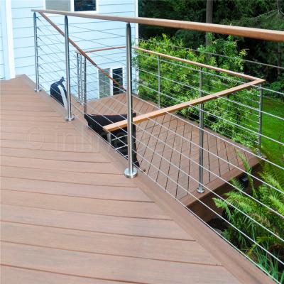 China Brand new stainless steel handrail design for stairs with wire rope design for sale