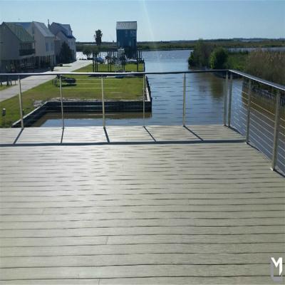 China Galvanized steel deck railing with 4mm wire rope design for sale