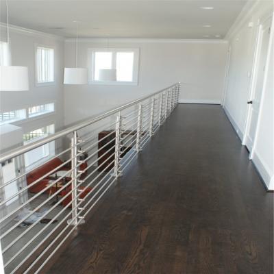 China Outdoor metal railing systems with oak wooden handrail design for sale