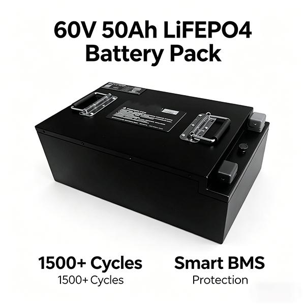 Quality Rechargeable 60V 50Ah LiFePO4 Battery Pack 2C Discharge For Electric Bicycles/Scooters for sale