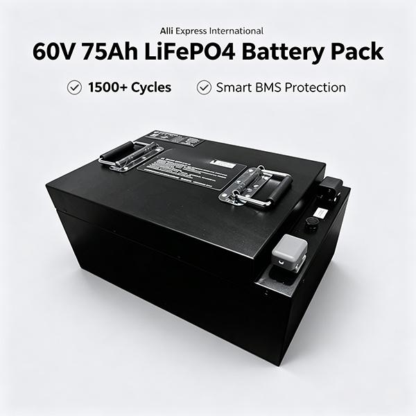 Quality Custom Electric 2 Wheel 3 Wheeler LiFePO4 Lithium Battery Motorcycle Battery 60V 75Ah for sale
