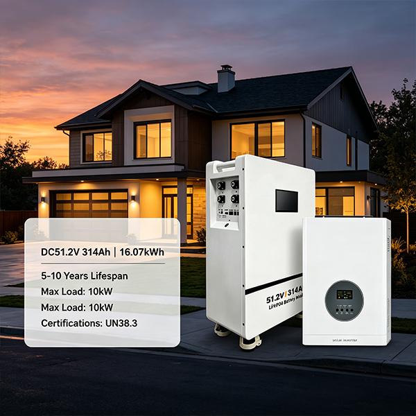 Quality 16.07kWh 51.2V 314Ah LiFePO4 Solar Battery with 10kW Max Load for Home Energy Storage for sale