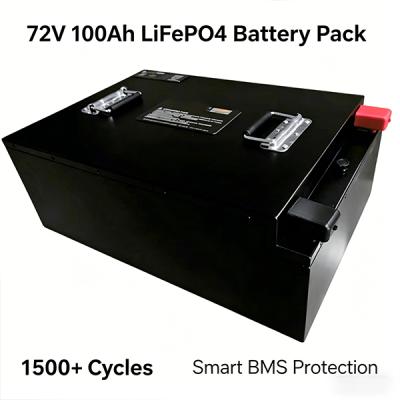 China E-bike Battery 72v 100Ah LiFePO4 Lithium Battery Pack With 1500 Cycles Operating Temp 0-55 For Electric Scooters for sale
