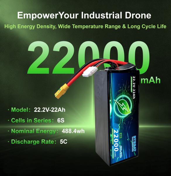 Quality Long Lasting Solid State Lithium Ion Battery Pack 22.2V 22Ah 488Wh High Energy Density Robust Safety Performance Original Factory Direct Wholesale For Drone Robot Industrial Mobile Power Equipment for sale