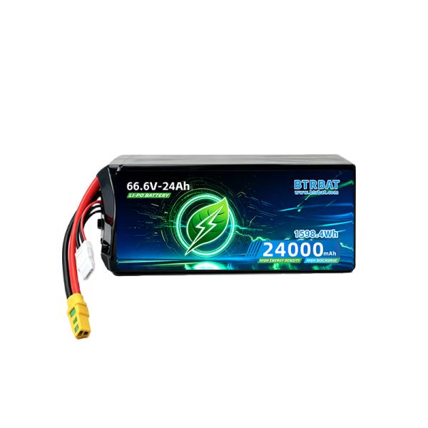 Quality 18S 66.6 Volt 24Ah Lithium Battery Pack 49.5V Cut Off Voltage 1C Charge Current Rechargeable Lithium Battery Module 201*78*204mm Lightweight Durable Battery Factory for sale