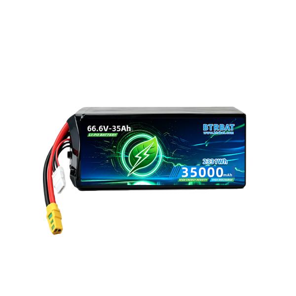 Quality 66.6V 35Ah 18S Lithium Battery Pack 76.5V Max Charge Voltage 3C Continuous Discharge High Power Rechargeable Battery For Industrial Equipment Electric Vehicles Drones Factory Direct Supply for sale