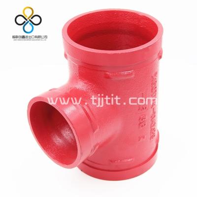 China CCC FM UL CE Good quality Reducing Tee 130R  Ductile iron grooved fittings for sale