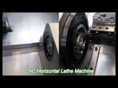 12 Estación Bilateral CNC Torno Horizontal Máquina de doble huso cama inclinada