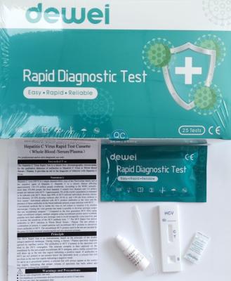 China Plasma rápido do soro de sangue de Kit Strip Cassette For Whole do teste da hepatite C de HCV à venda