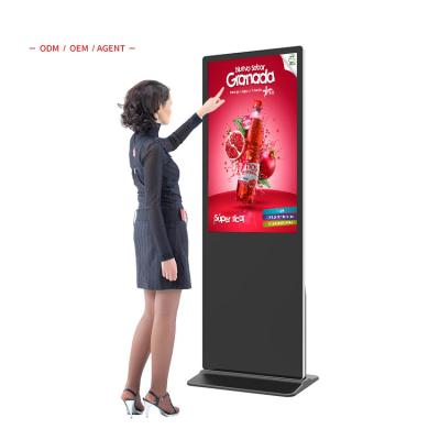 China 55 Inch Floor Standing Display Digital Signage Board Lcd Advertising Totem Kiosk Wifi for sale