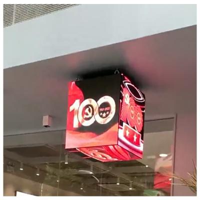 China parede video conduzida dinâmica P2.5 da tela do efeito da exposição 3d do cubo à venda
