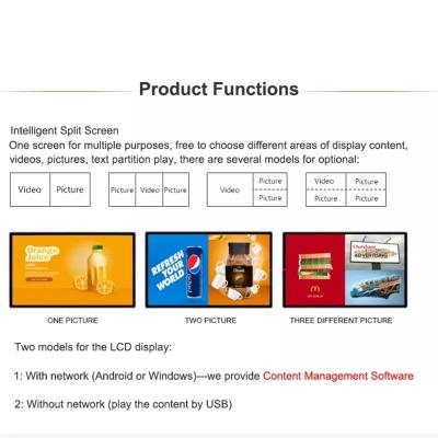 Cina Display LCD interattivo per display pubblicitario touch screen per montaggio a parete Batteria LCD interattiva Android Digital Signage Board per vetrina in vendita