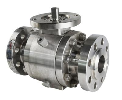 Le robinet à tournant sphérique monté par tourillon forgé a bridé des extrémités de Buttwelding de fins