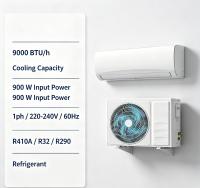 China 9000 BTU Split Air Conditioner Wall Mounted 220V 60Hz Cooling System for sale