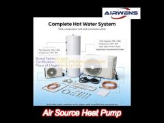 low noise air source heat pump water heater 150l/260l tank 1hp/2hp compressor fluorine cycle energy