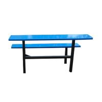 China 3 Seater Single Side Dining Table And Chairs Cafeteria Table Set for sale