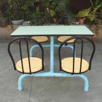 China 4 Person Reclining Rectangular Dining Table With Sturdy Metal Legs for sale