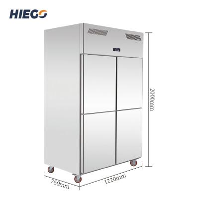 Cina 1000L Stainless Steel Freezer For Meat 4 Doors Fan Cooling Vertical Kitchen Refrigerator in vendita