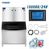 China Timer Enabled Silver Automatic Ice Creator Medium Size 1000KG Per Day for sale