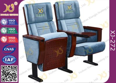 China Anti Dust Retractable Auditorium Seating With Customized Icon Logo On Back Rest for sale