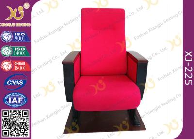 China Push Back Fire Resistant Fabric Auditorium Chairs With Back MDF Writing Pad for sale