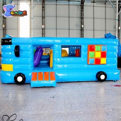 China Cartoon Bus Inflatable Bouncy Castle Children's Inflatable Trampoline for sale